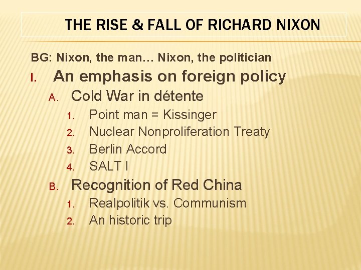 THE RISE FALL OF RICHARD NIXON BG Nixon