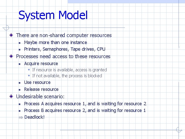 Deadlocks Detection and Avoidance Prof Sirer CS 4410