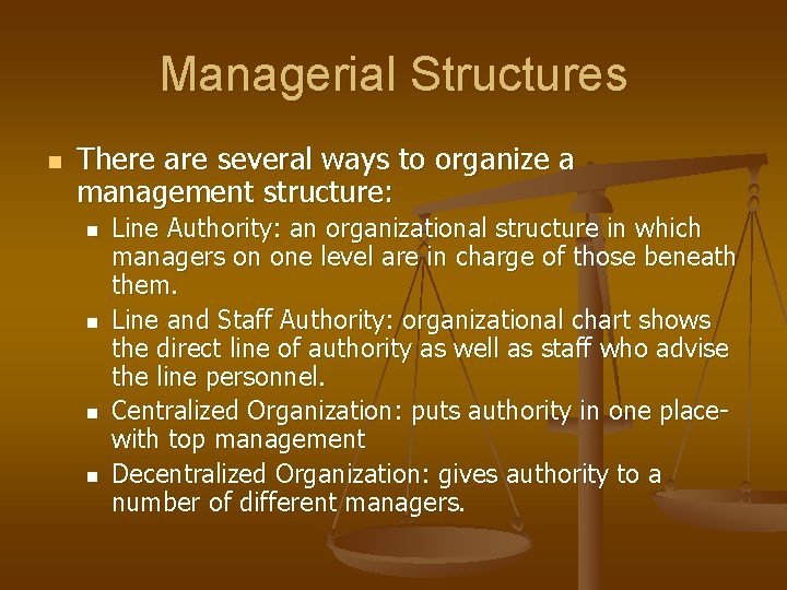 Chapter 7 Business Management 7 2 Management Structures
