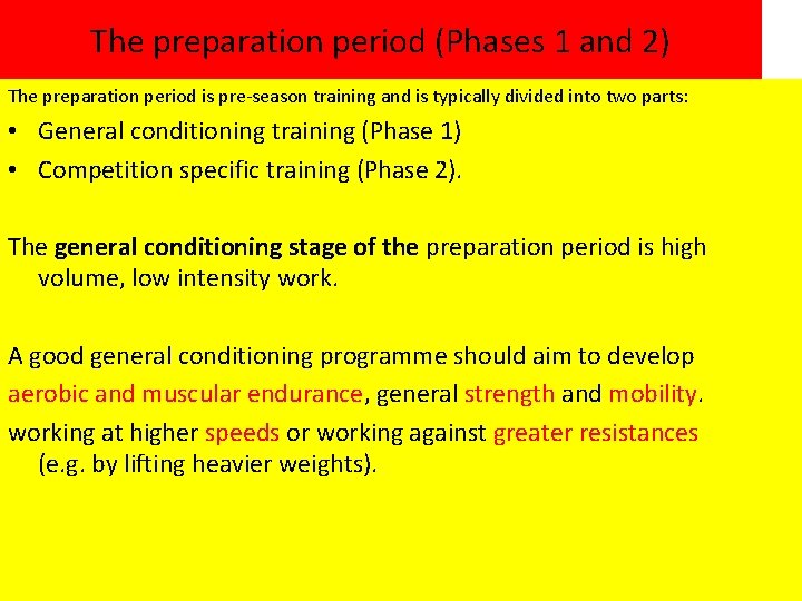 Planning Training Programmes When planning a training programme
