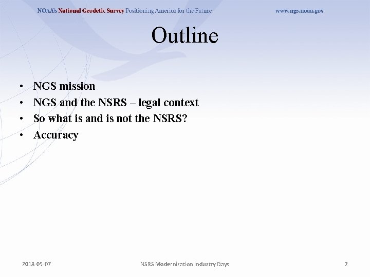 Modernizing the National Spatial Reference System Contextual Background