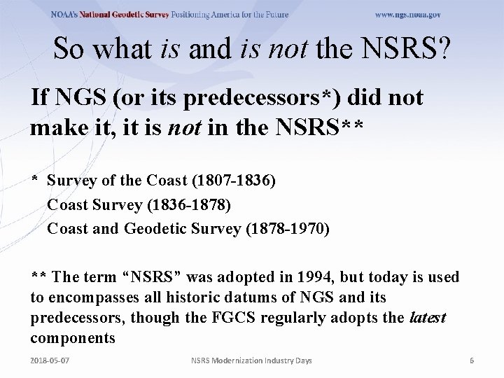 Modernizing the National Spatial Reference System Contextual Background