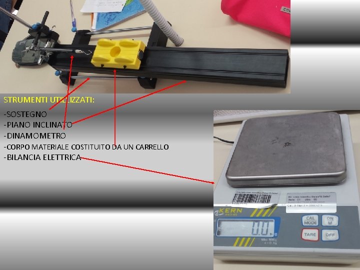 PIANO INCLINATO SPERIMENTAZIONE IN LABORATORIO DI FISICA Bianca