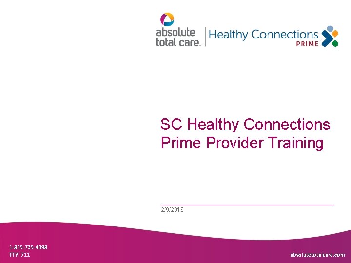 SC Healthy Connections Prime Provider Training 292016 1