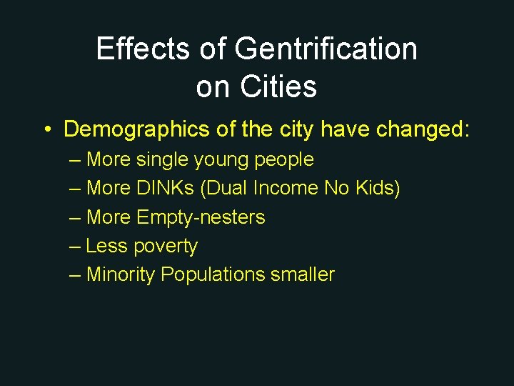 Solving Urban Problems Gentrifying Inner Cities Make Downtown