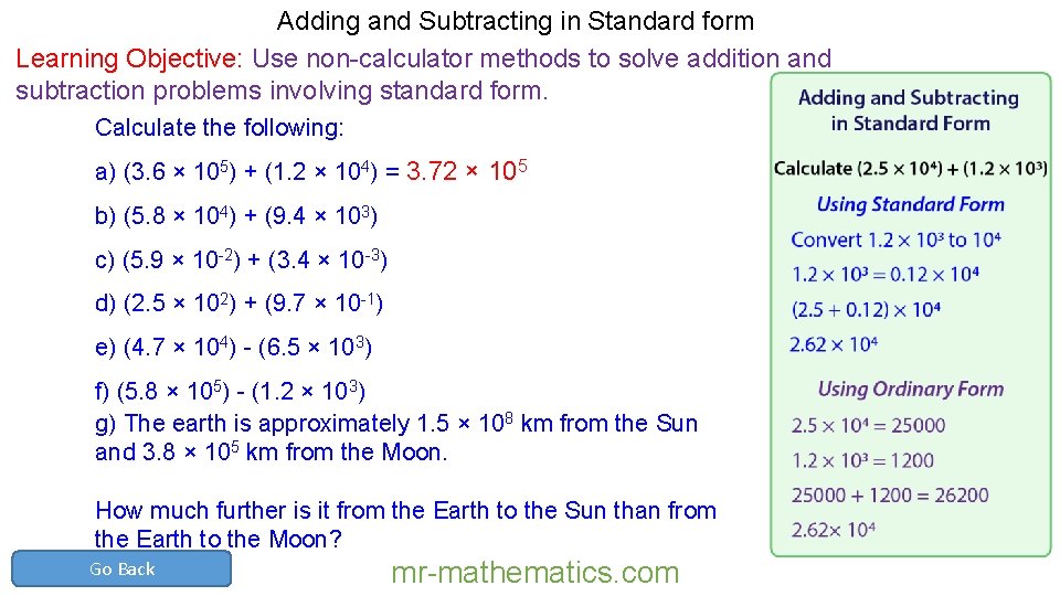 Recapping Writing numbers in standard form Write each