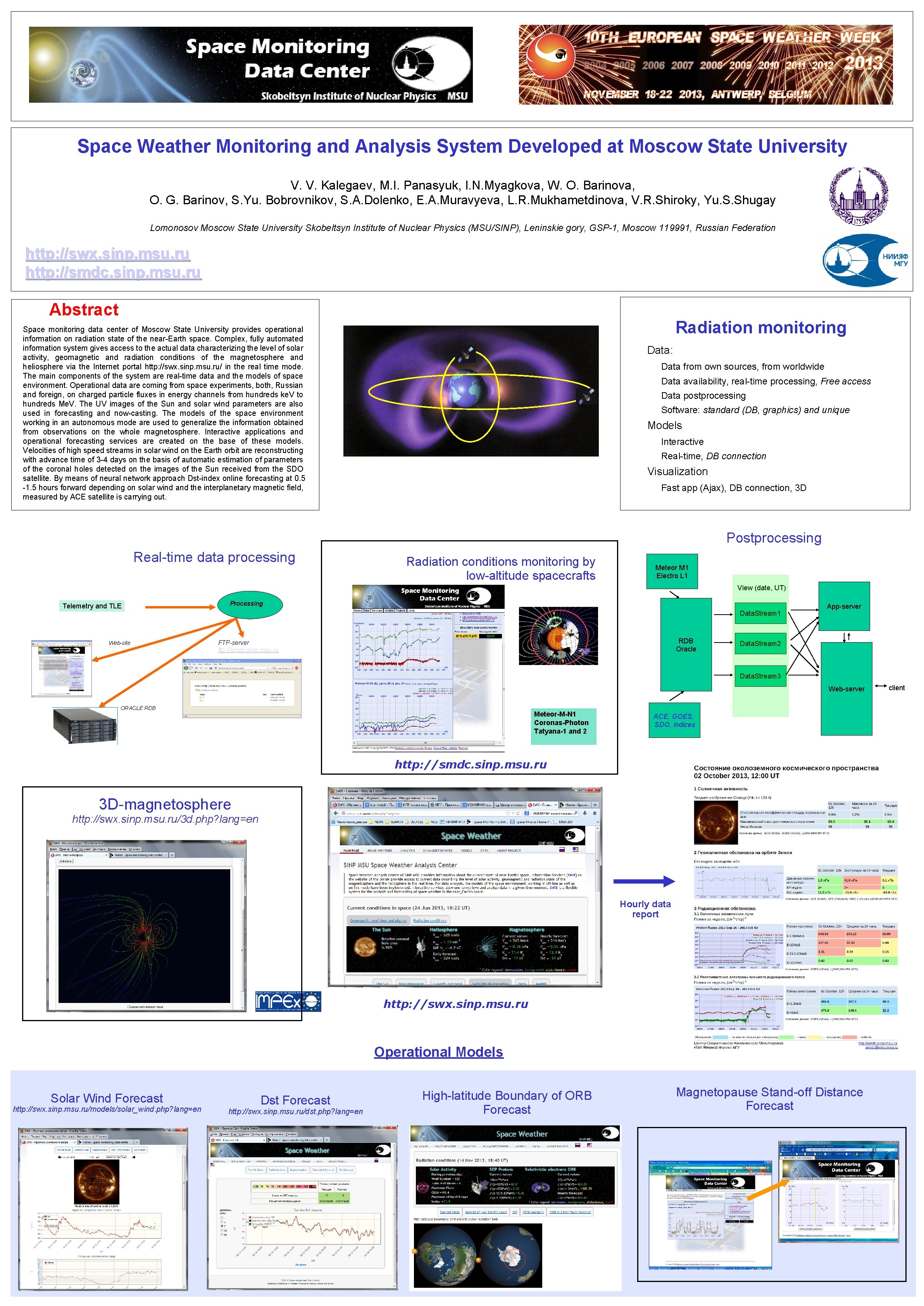 Space Weather Monitoring and Analysis System Developed at