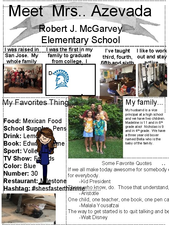 Meet Mrs Azevada Robert J Mc Garvey Elementary