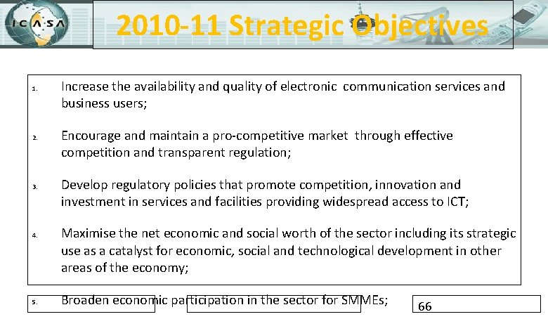 ICASA Annual Report 2010 2011 Dr Stephen Mncube