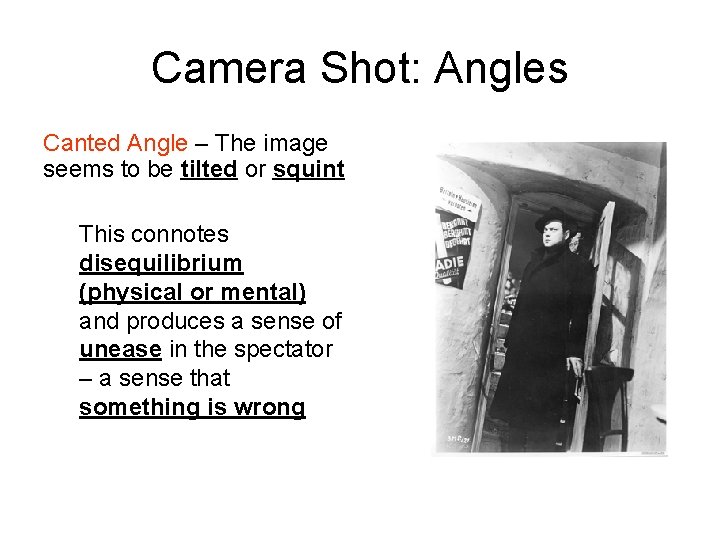 Film Terminology Recap for The Sandman Analysis Basic