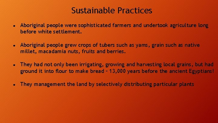 Year 9 ScienceHSIE Aboriginal Sustainability Background Information ...