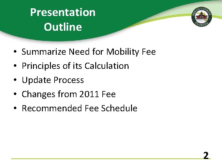 2014 Mobility Fee Update Study Adoption Reading 1