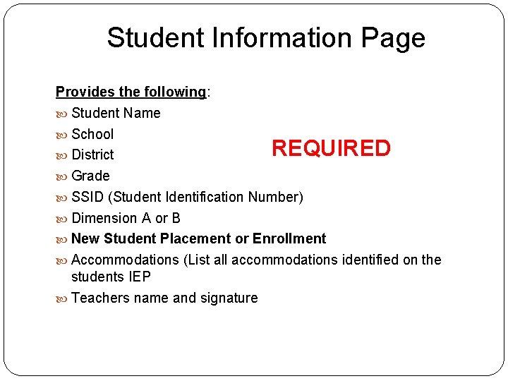ALTERNATE ASSESSMENT ACCOUNTABILITY FOLDER AAAF REMINDER The Evidence