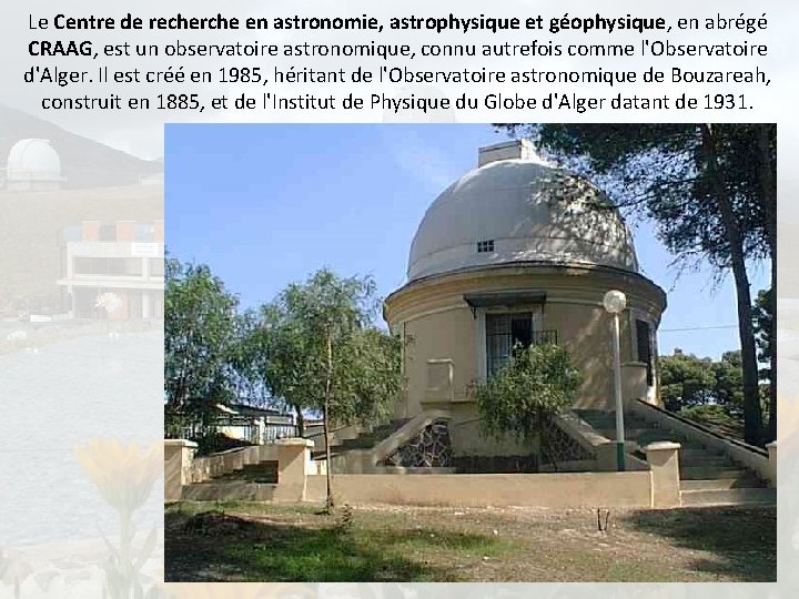 Observatoires Astronomiques du Monde LObservatoire astronomique royal de
