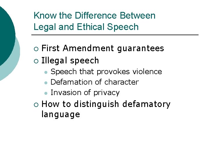 Ethical Public Speaking Communications 1020 Instructor Dave Gagon