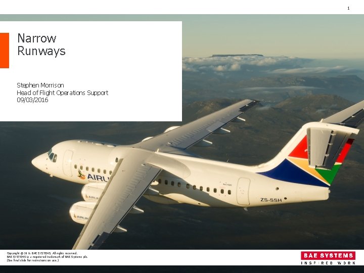 1 Narrow Runways Stephen Morrison Head of Flight