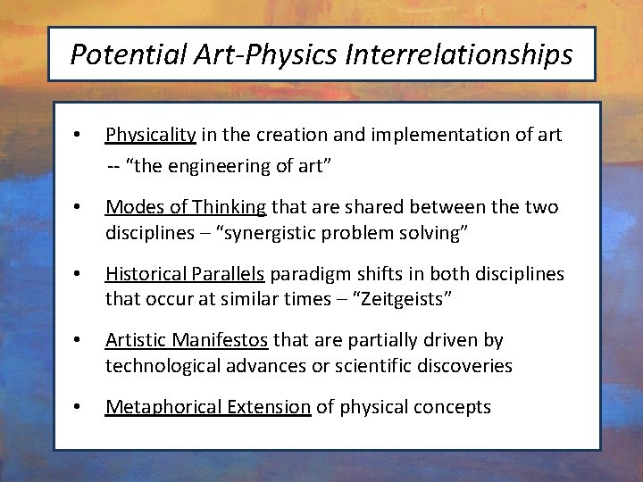 Physical Aesthetics an educational symbiosis through metaphor Steven