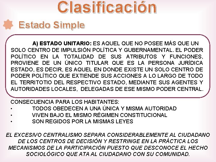 Unidad III Tema 1 Formas de Estado Concepto