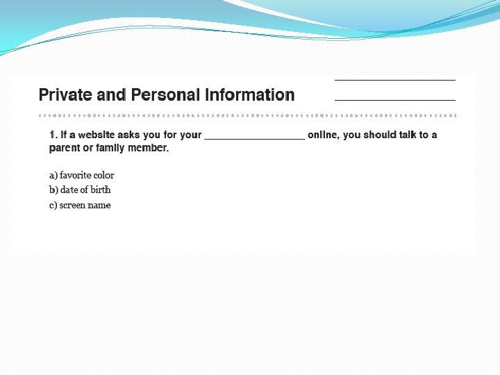 Digital Citizenship Private and Personal Information Talking Safely