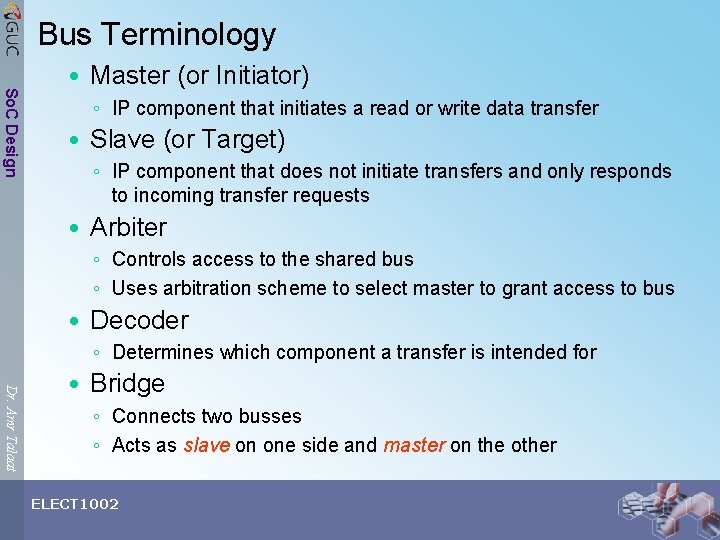 Communication Synthesis Buses and NetworkonChip NOC Dr Eng
