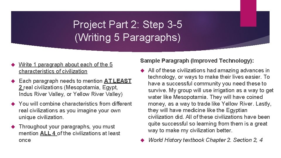 Project Part 2 Writing Paragraphs and Creating Visuals
