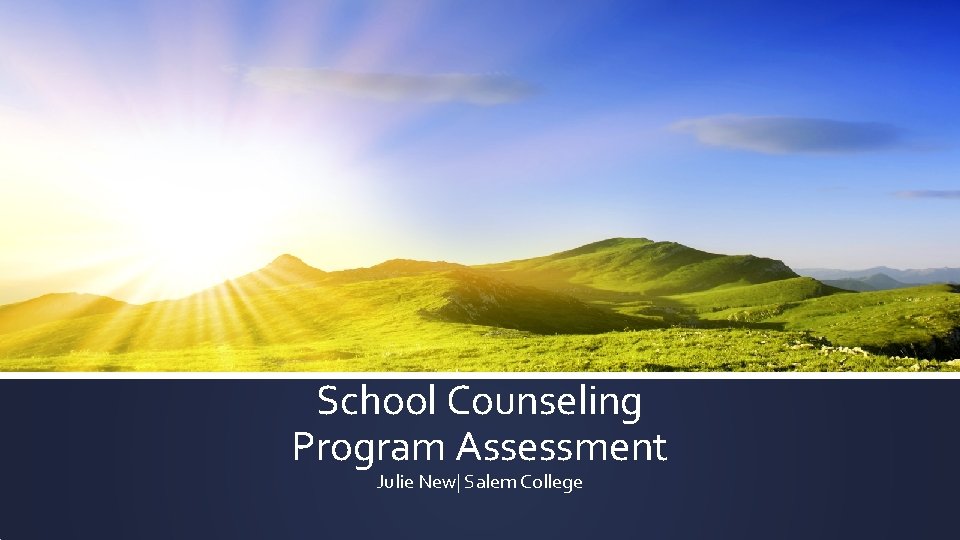 School Counseling Program Assessment Julie New Salem College