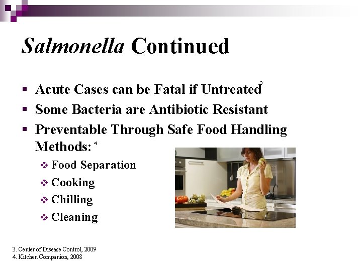 Safe Food Handling for the Prevention of Salmonellosis