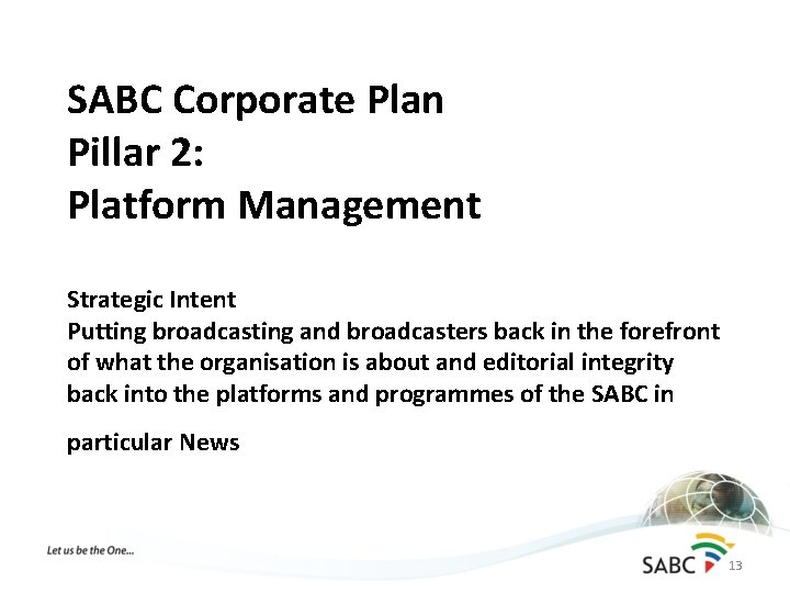 SABC FY 20112012 Quarter 1 Performance Review SABC