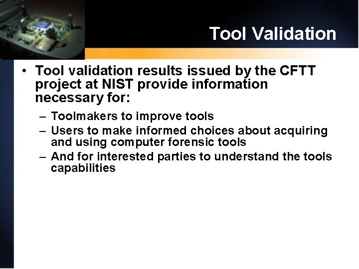 Mobile Device Forensics Tool Testing Richard Ayers Disclaimer