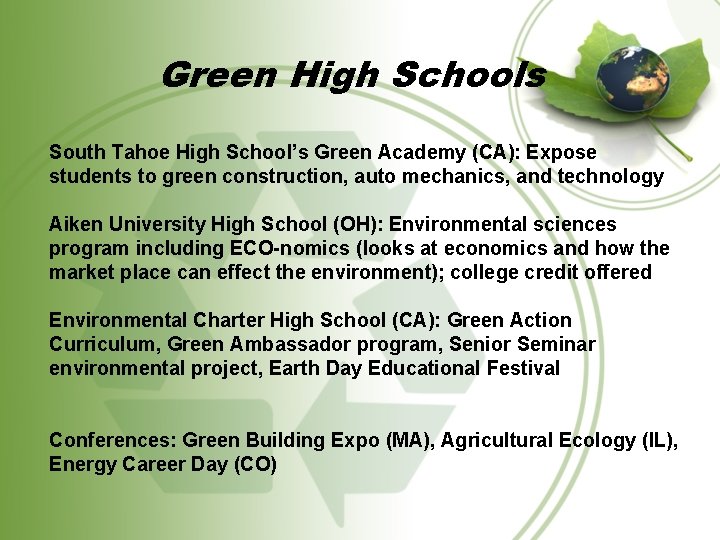 The Future is Green What are green jobs