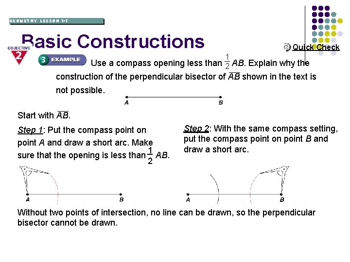 Basic Constructions GEOMETRY LESSON 1 7 In Exercises
