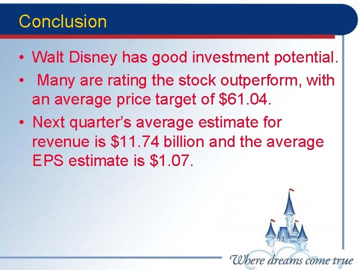 The Walt Disney Company Joel Cardella Fred Newton