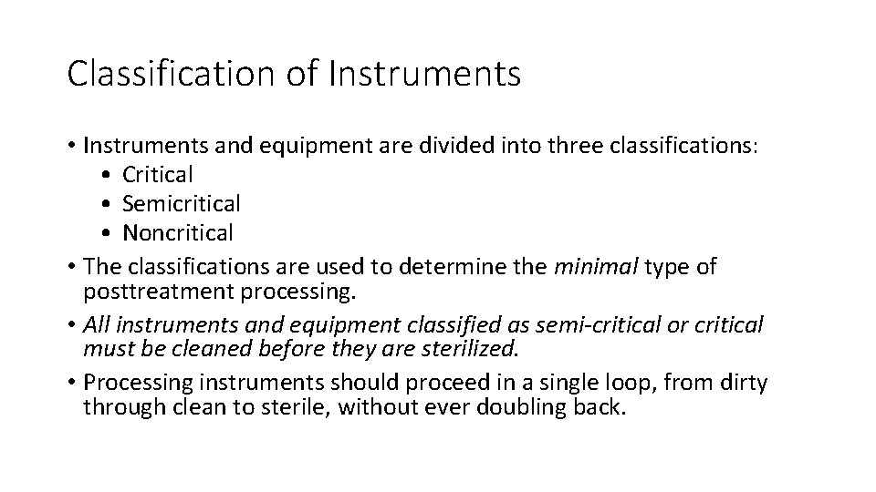 Procedures for Cleaning Disinfecting and Sterilization Of Medical