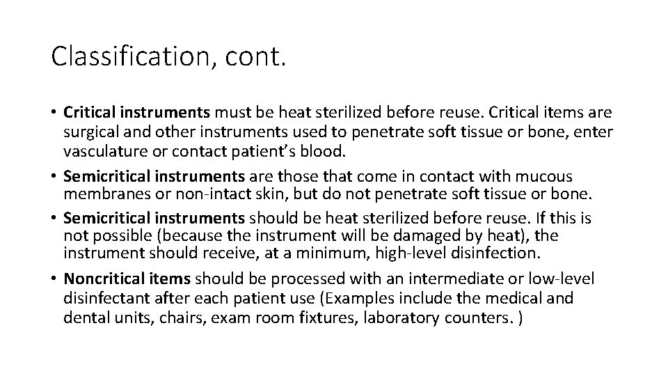 Procedures for Cleaning Disinfecting and Sterilization Of Medical
