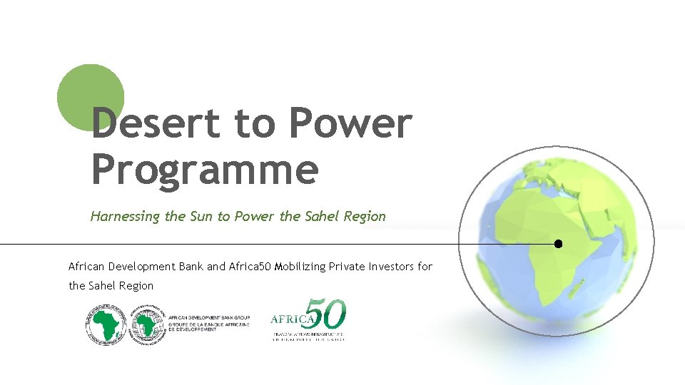 Desert to Power Programme Harnessing the Sun to