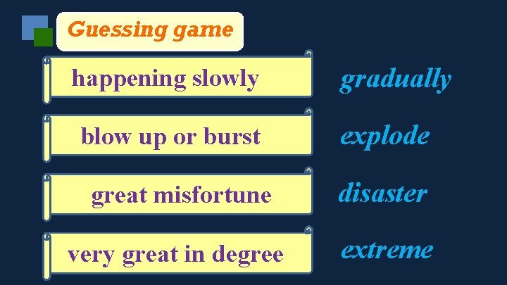 Vocabulary Guessing game expression statue audience memorial document