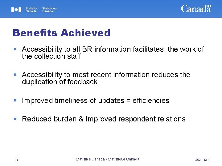 Integration of the collection system and the Business