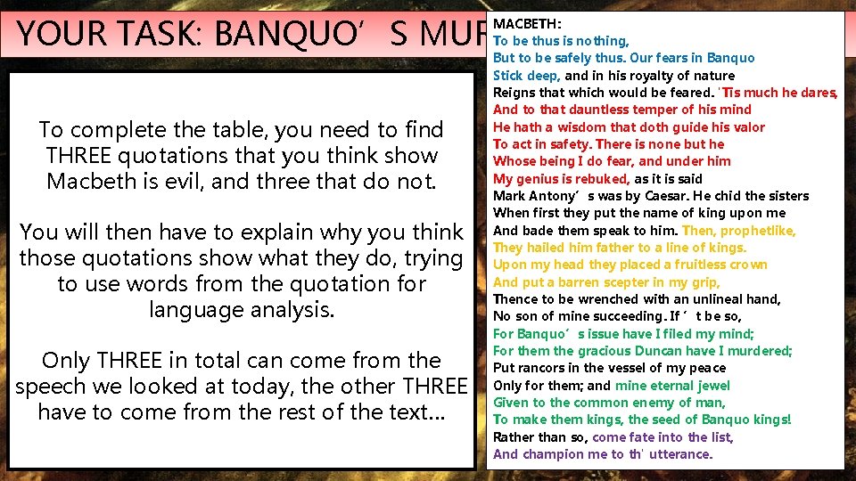 Macbeth Fears Banquo Act 3 Scene 1 YOUR