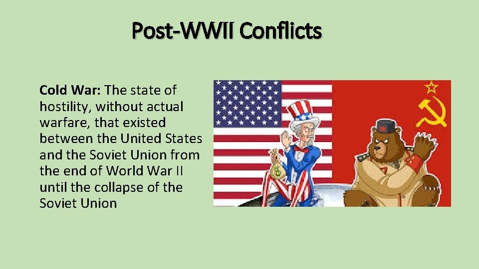 THE COLD WAR VISUAL VOCABULARY LEARNING OBJECTIVES SS