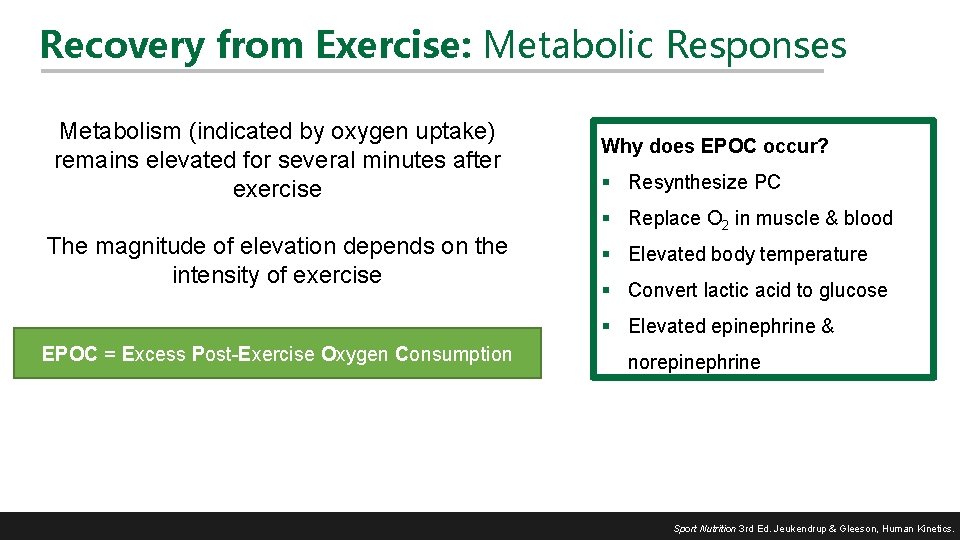 OVERVIEW OF EXERCISE METABOLISM Lecture content provided by