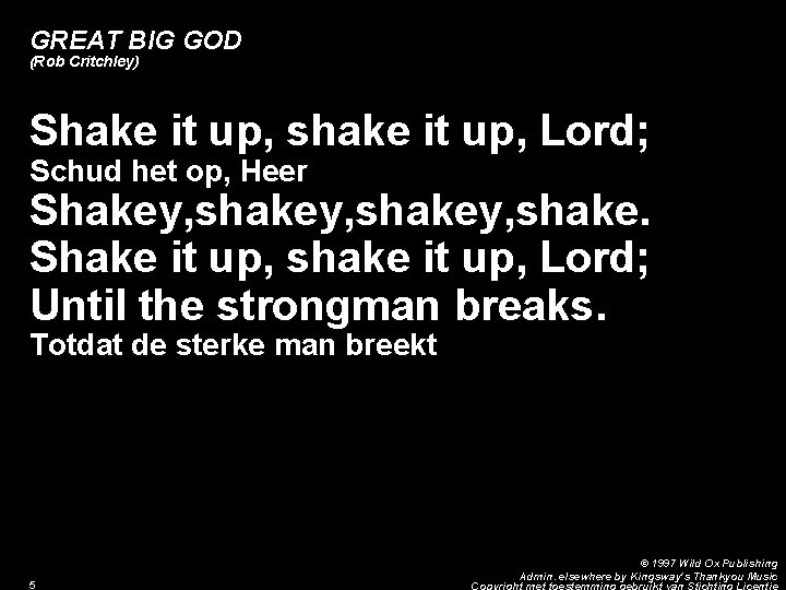 GREAT BIG GOD Rob Critchley Great big God