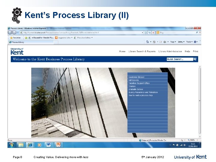 5 th January 2012 Process Mapping Library at