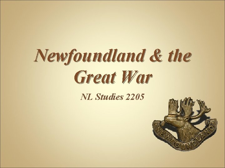 Newfoundland the Great War NL Studies 2205 1914