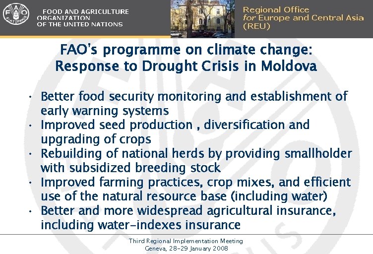 FAOs Contribution to Sustainable Development in Central and