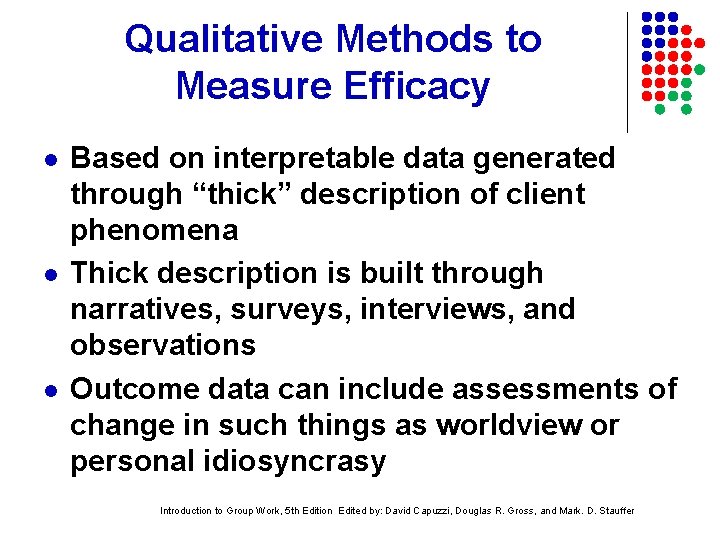 Chapter 5 The Efficacy of Group Work Introduction