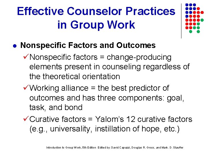 Chapter 5 The Efficacy of Group Work Introduction
