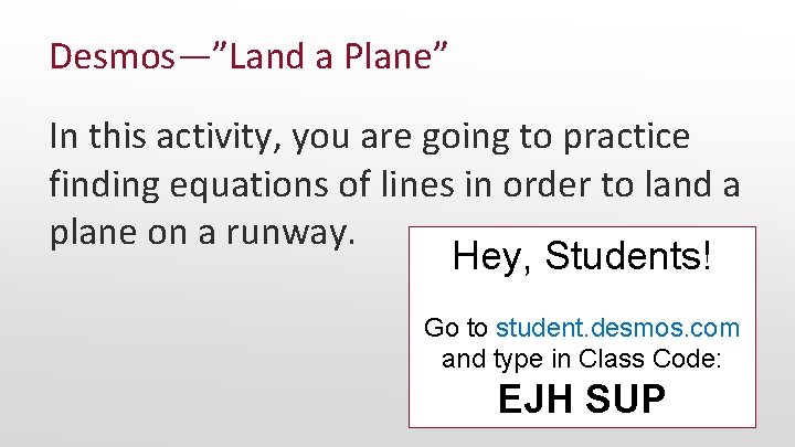 Airplanes and Airstrips Part One How can linear