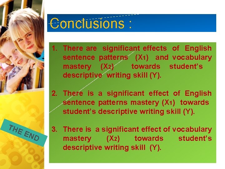THE EFFECTS OF ENGLISH SENTENCE PATTERNS AND VOCABULARY