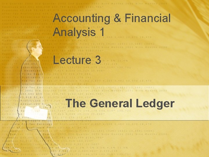 Accounting Financial Analysis 1 Lecture 3 The General