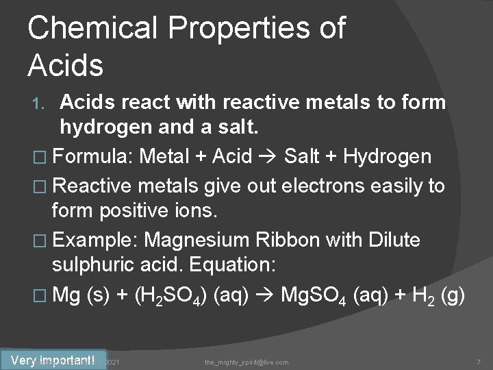 Chapter 11 Acids and Bases CHEMISTRY REVISION Tuesday
